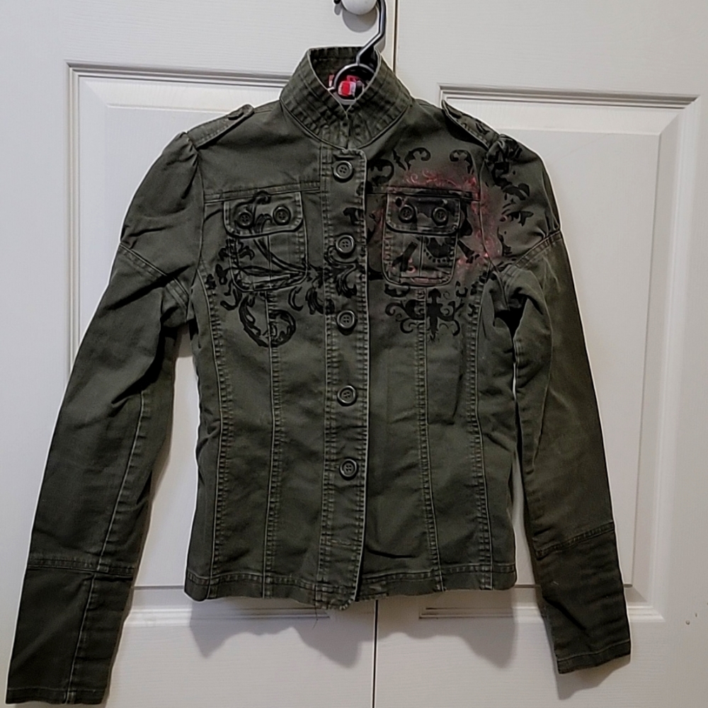 Vintage Punk Morbid Threads Military Style Jacket - Gem